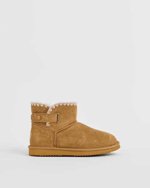 Australian Design Leather and Sheepskin Platform Stitched Pixie Boot ...