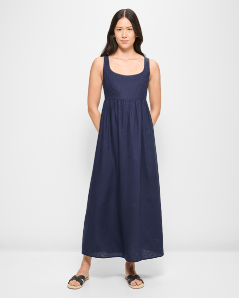 Linen Blend Square Neck Maxi Dress | Target Australia