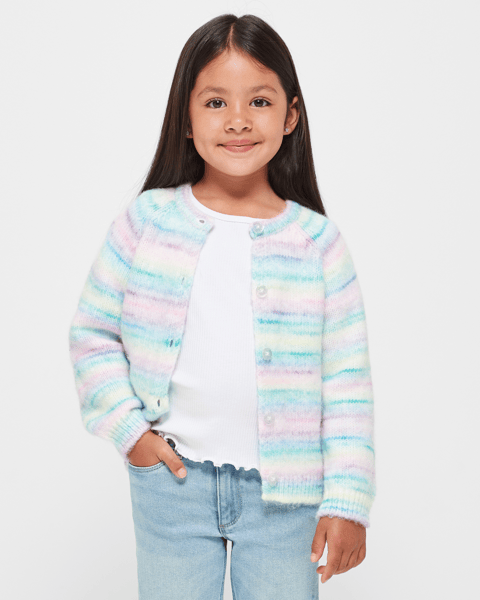 Space Dye Rainbow Knit Cardigan | Target Australia
