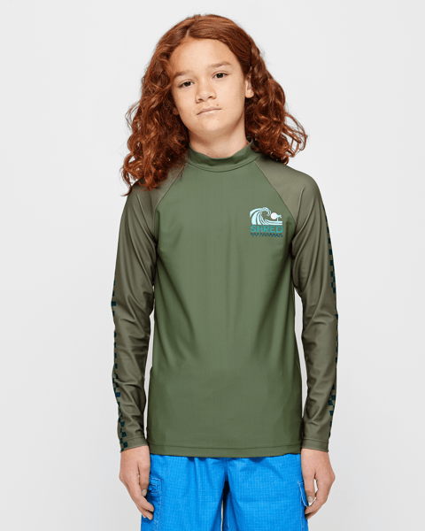 Long Sleeve Swim Rashie - Khaki | Target Australia