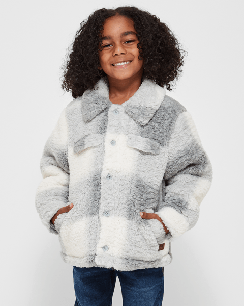 Check Lumber Teddy Fleece Jacket | Target Australia