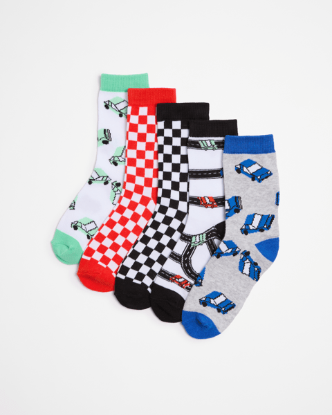 Race Cars Crew Socks 5 Pack - Maxx | Target Australia