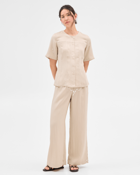 Summer Twill Pleat Waist Wide Leg Pants - Preview - Sage | Target Australia