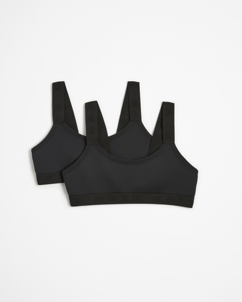 Girls Micro Performance Crop Tops 2 Pack - Maxx - Black | Target Australia