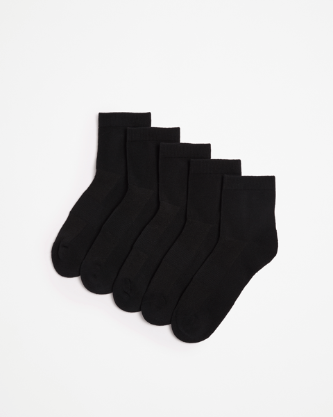 Australian Cotton Blend Quarter Crew Socks - Black | Target Australia