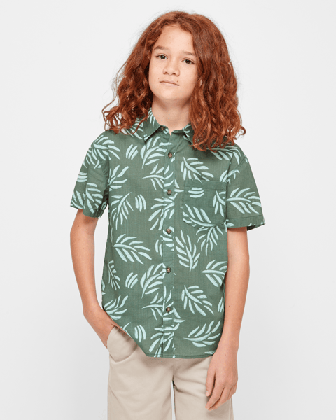 Cotton Leaf Print Shirt | Target Australia