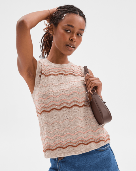 Petites Australian Cotton Sleeveless Knit Crochet Tank Top | Target ...