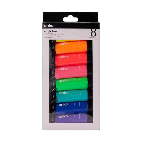 Bright Acrylic Paints, 8 Pack - Anko | Target Australia