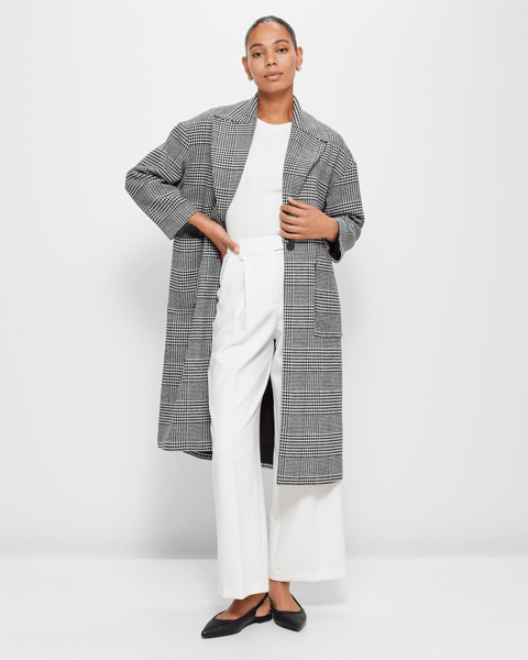 Relaxed Plaid Coat - Preview | Target Australia