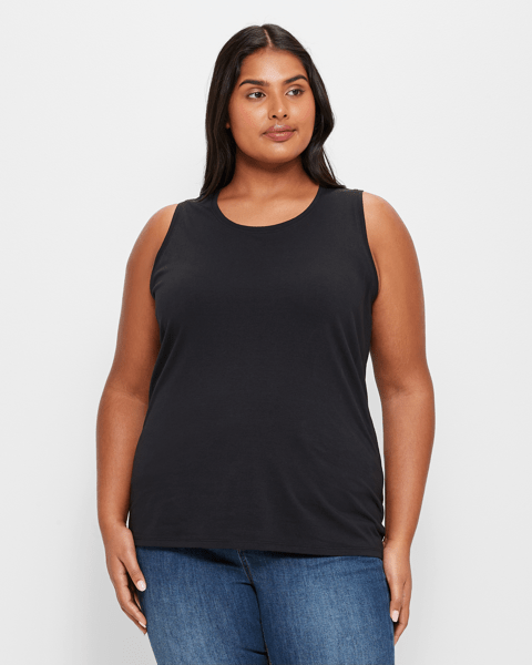 Plus Size Australian Cotton Tank Top - Black | Target Australia