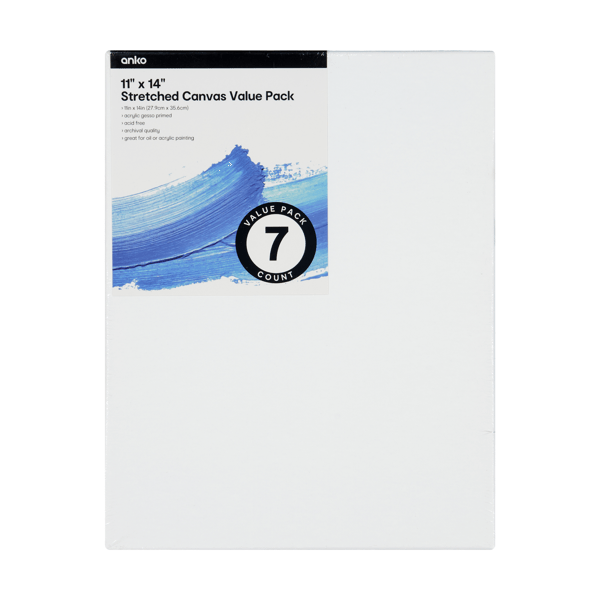 7 Pack 11in. x 14in. Stretched Canvas Value Pack - Anko | Target Australia