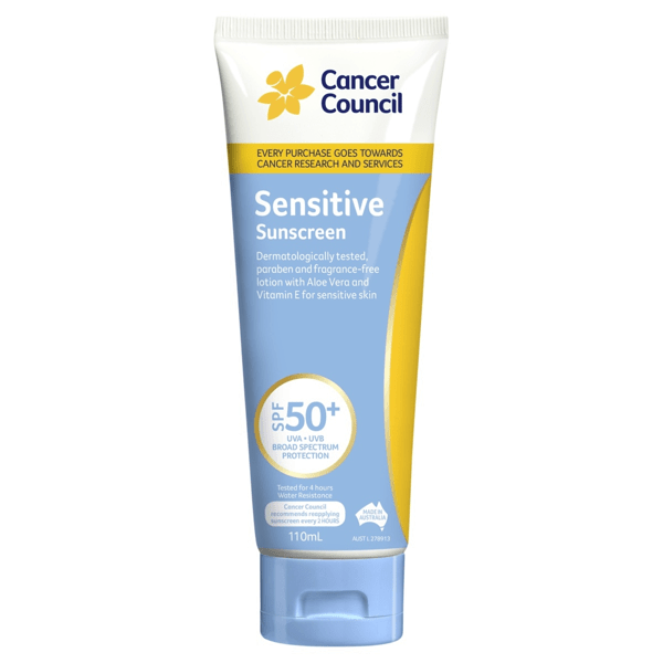 Cancer Council Sensitive Sunscreen SPF50 - 110ml | Target Australia