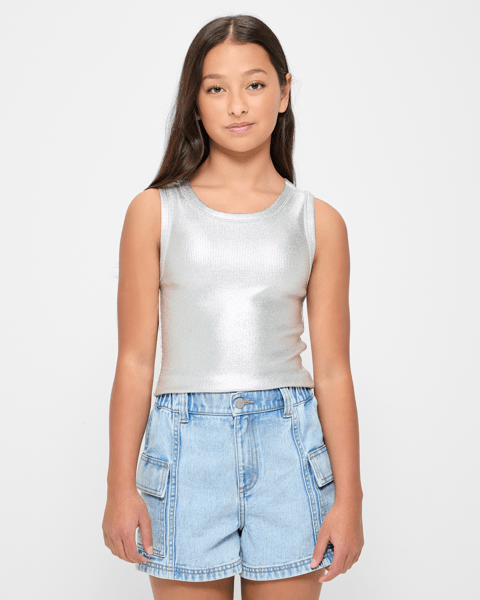 Metallic Rib Tank | Target Australia