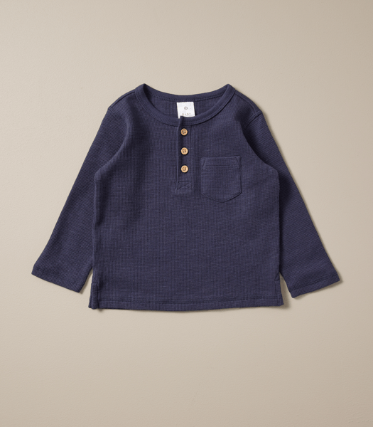 Baby Henley Waffle Top | Target Australia