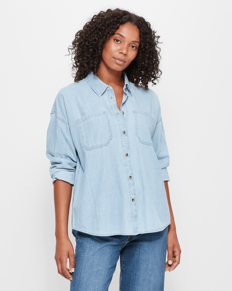 Drop Shoulder Denim Shirt | Target Australia