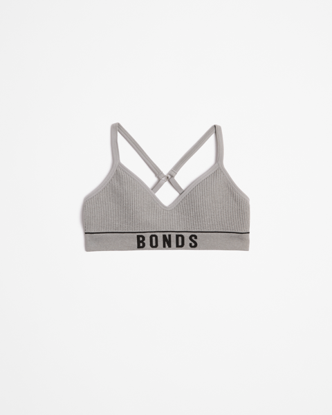 Bonds Girls Retro Rib Contour Crop - Grey Marle | Target Australia