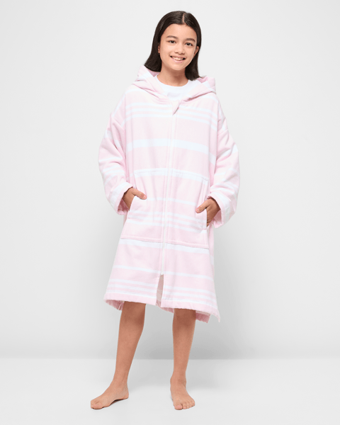 Henley Kids Zip Thru Hooded Towel - Pink Older Kids | Target Australia