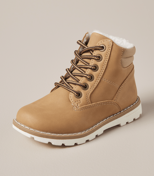 Junior Fur Lined Lace Up Boots | Target Australia