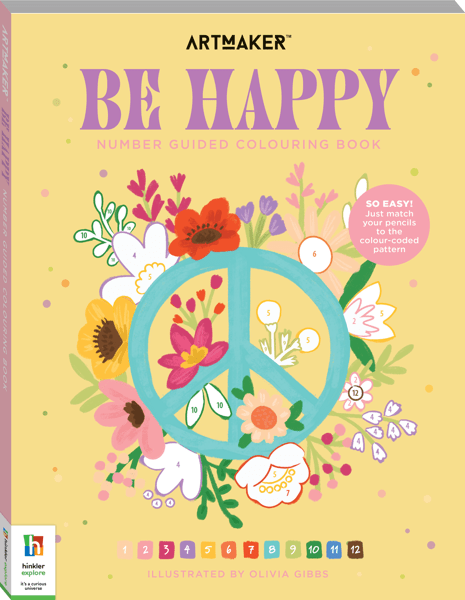 Colour By Numbers Colouring Book: Be Happy | Target Australia