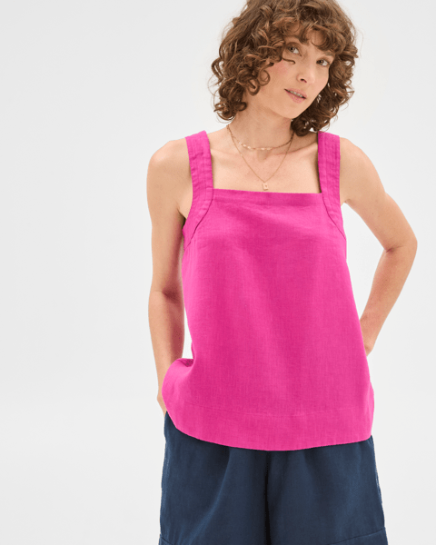 European Linen Stitch Detail Cami - Magenta | Target Australia