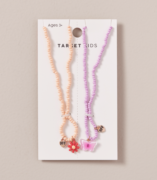 2 Pack Butterfly Daisy Beaded Necklaces | Target Australia