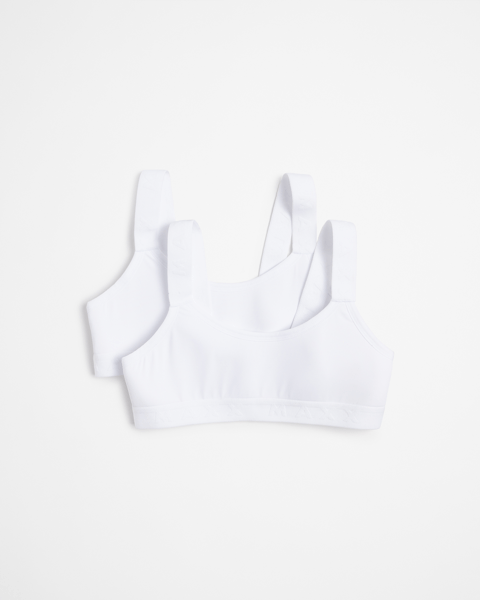 Girls Maxx 2 Pack Micro Performance Crop Tops - White | Target Australia