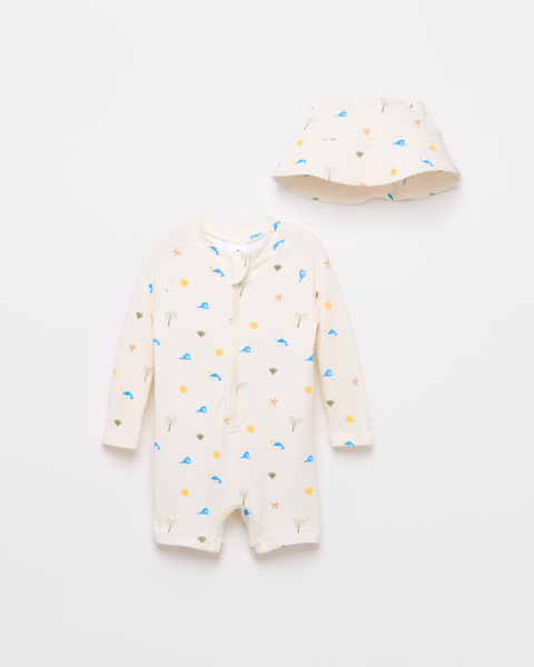 Baby Boys Unitard with Hat 2 Piece Set | Target Australia