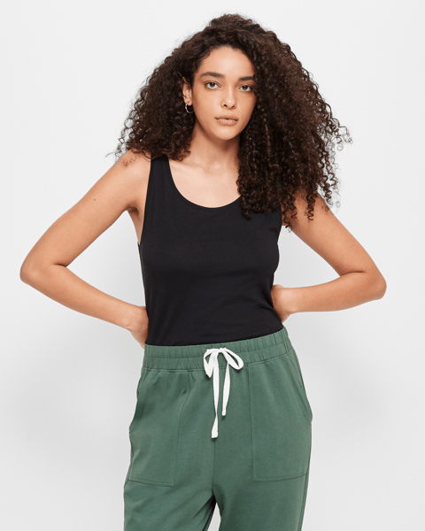 Australian Cotton Tank Top - Black | Target Australia