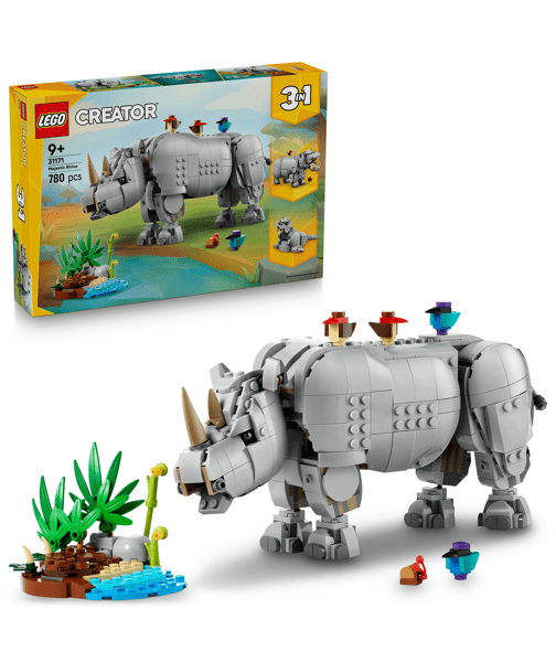 LEGO® Creator 3in1 Wild Animals: Majestic Rhino with Birds 31171 ...