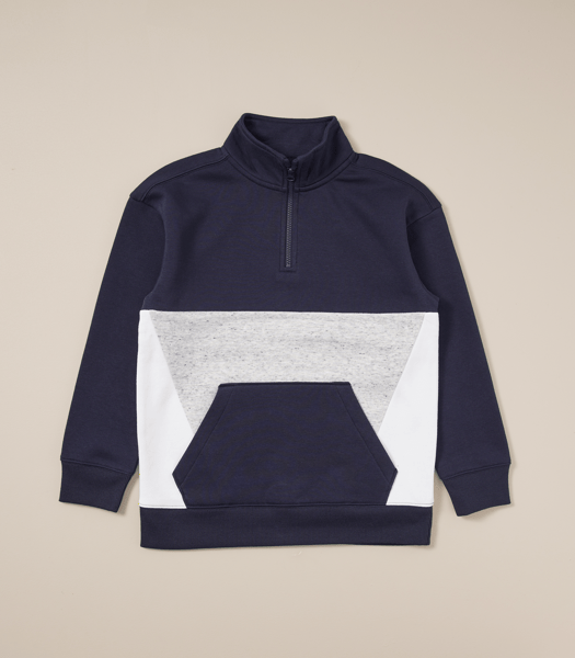 Qtr Zip Spliced Jumper | Target Australia