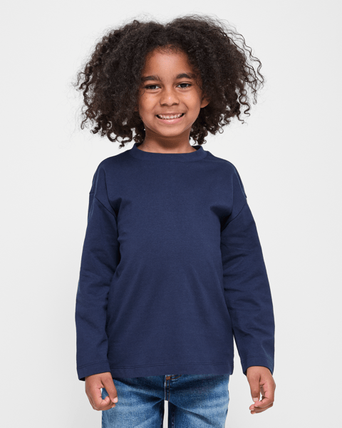 Australian Cotton Long Sleeve Heavyweight Top 2 Pack - Navy Blue ...
