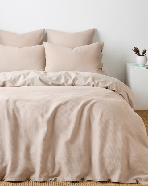 Nico Mini Waffle Australian Cotton Quilt Cover Set - Taupe | Target ...