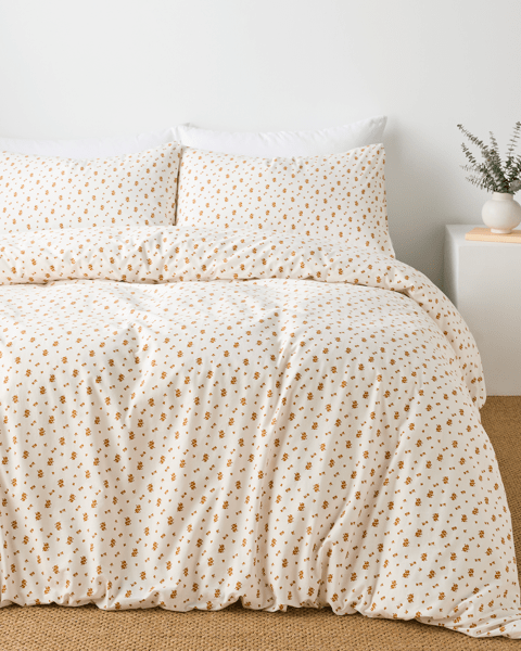 Kaylee Floral Australian Cotton Quilt Cover Set - White/Amber | Target ...