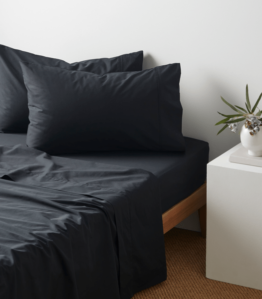 Australian Cotton 250 Thread Count Fitted Sheet - Black | Target Australia
