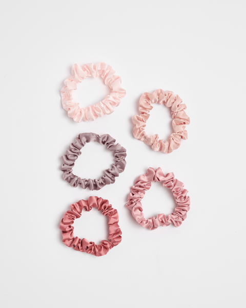 5 Pack Satin Scrunchies - Pink | Target Australia