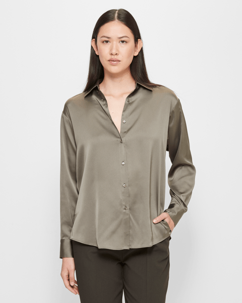 Long Sleeve Satin Shirt - Preview | Target Australia