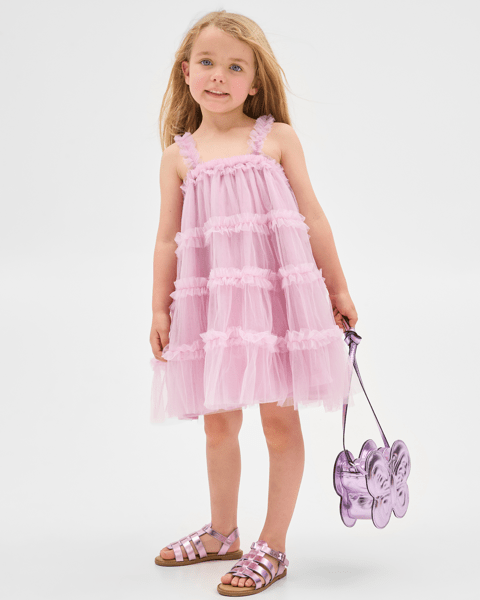 Tiered Tulle Dress - Dark Pink | Target Australia