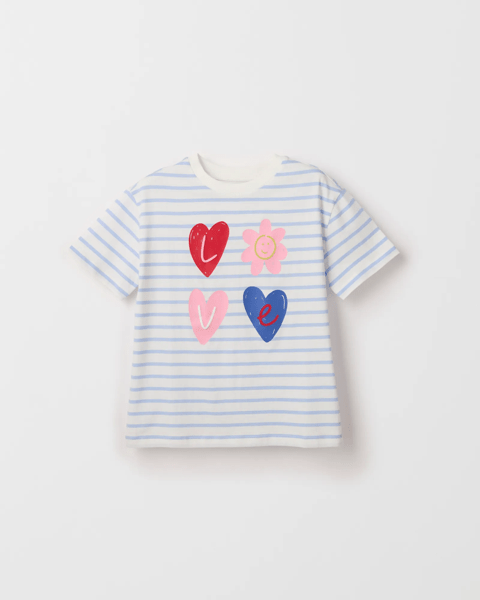 Australian Cotton Print T-Shirt - Stripe Hearts | Target Australia