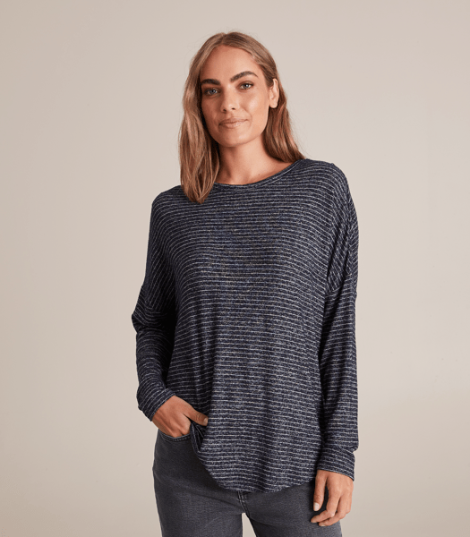 Drop Shoulder Long Sleeve Crew Neck T-Shirt | Target Australia