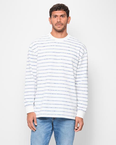 Australian Cotton Blend Textured Stripe T-Shirt - White | Target Australia