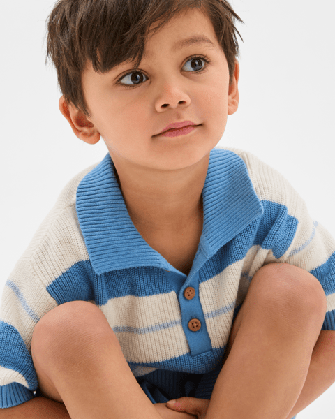 Australian Cotton Knit Polo and Short 2 Piece Set | Target Australia