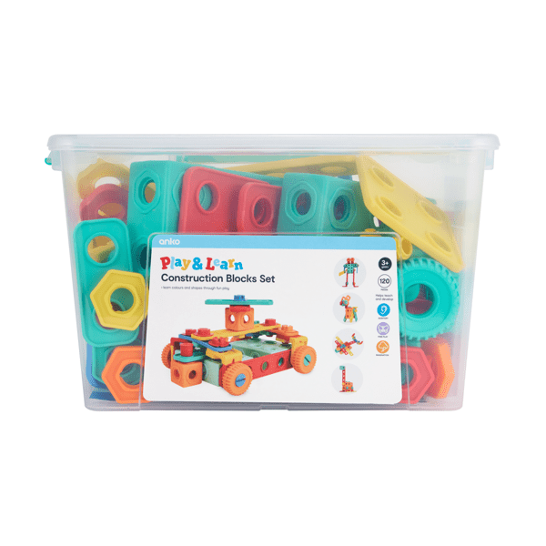 Play & Learn Construction Blocks Set, 120 Piece - Anko | Target Australia