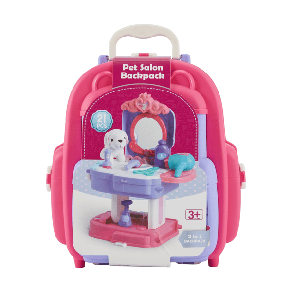 21 Piece Pet Salon 2-in-1 Backpack Playset | Target Australia