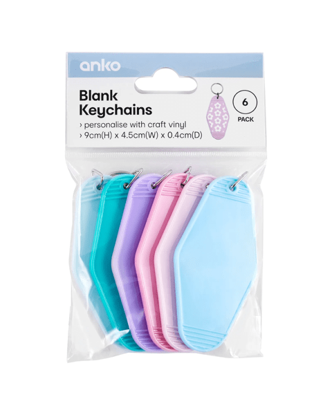 6 Pack Plastic Keychains - Anko | Target Australia