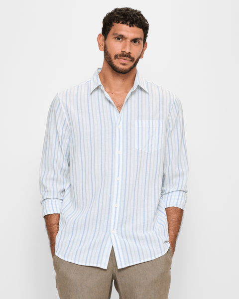 Linen Blend Long Sleeve Shirt | Target Australia