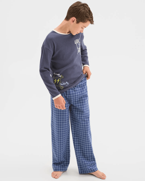Australian Cotton Older Boys Flannel Pyjama Set - Graffiti Skate ...