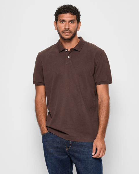 Australian Cotton Pique Polo Top - Chocolate | Target Australia