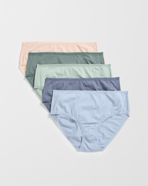 Australian Cotton Blend Womens Full Briefs 5 Pack - Blue/Green/Neutral ...
