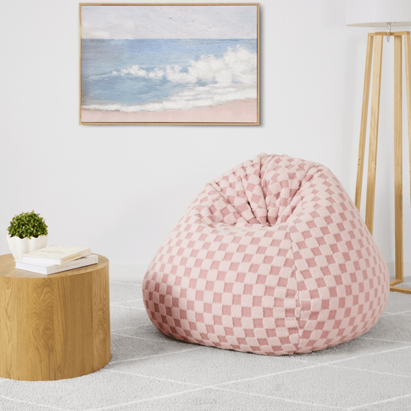 Checker Bean Bag, Pink - Anko | Target Australia