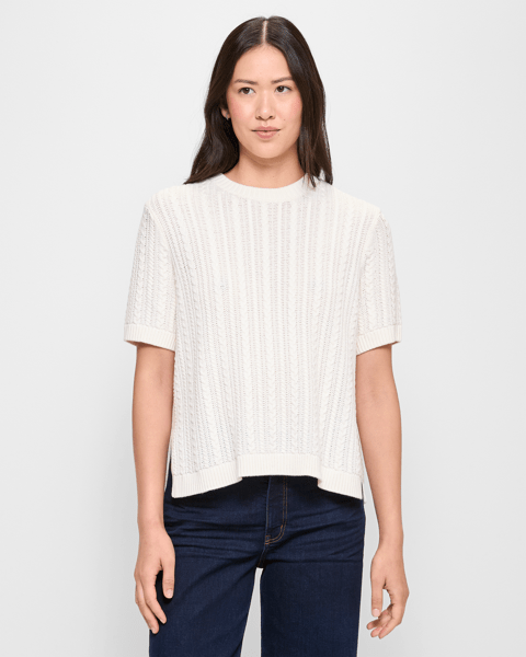 Australian Cotton Blend Knitted Cable T-Shirt | Target Australia